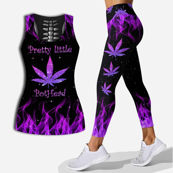 Pretty Little Pothead - Weed Hollow Tank Top and Leggings - Perfect ...